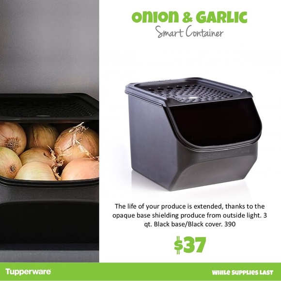 Tupperware | Kitchen | Tupperware Black Onion Garlic Smart Container ...